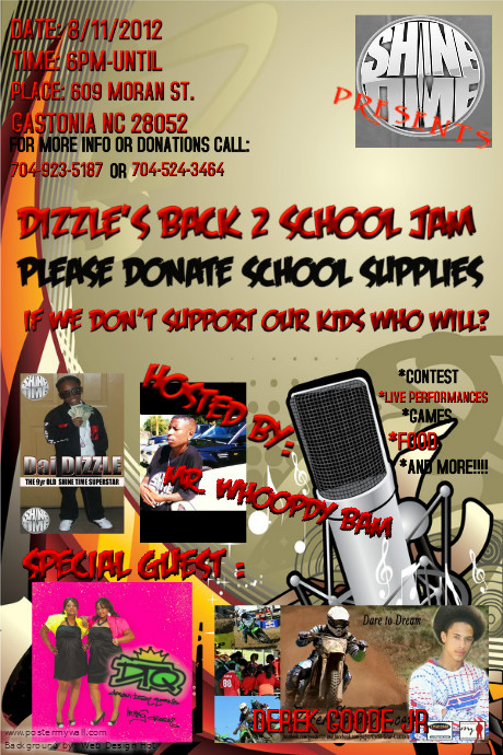 Dizzle's Back 2 School Jam | PosterMyWall