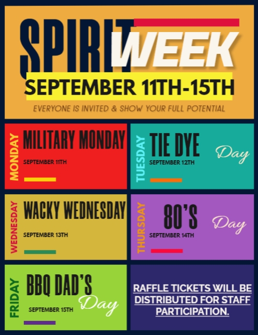 Spirit Week Flyer | PosterMyWall