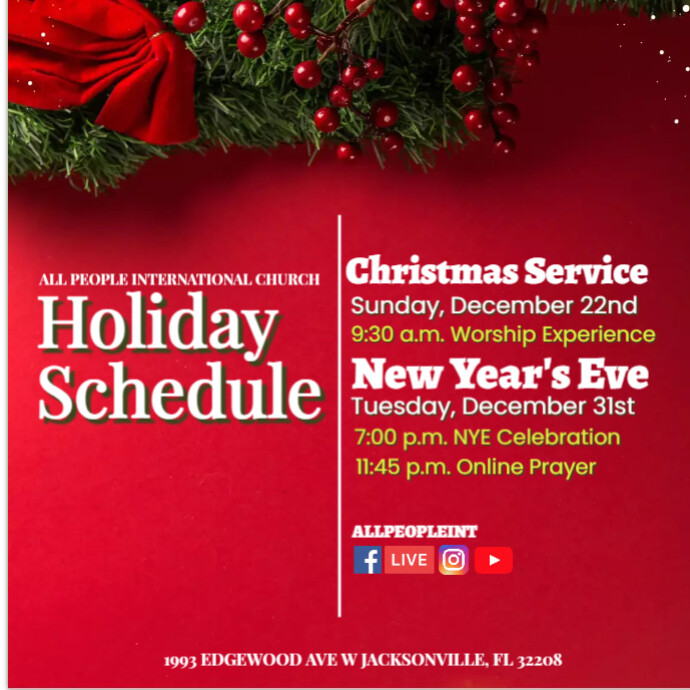 Christmas Closure Dates, Holiday Schedule | PosterMyWall