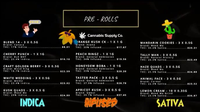 Pre-Rolls | PosterMyWall