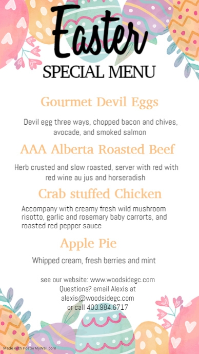 Copy of easter menu, easter, menu | PosterMyWall