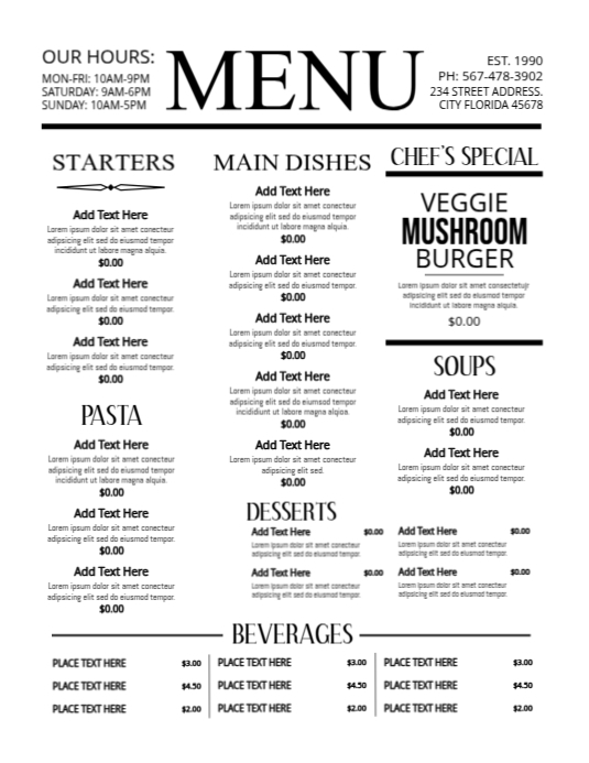Copy of Copy of MENU | PosterMyWall