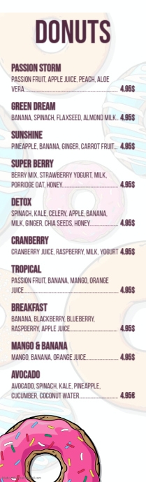 Donuts Menu Flyer Template | PosterMyWall