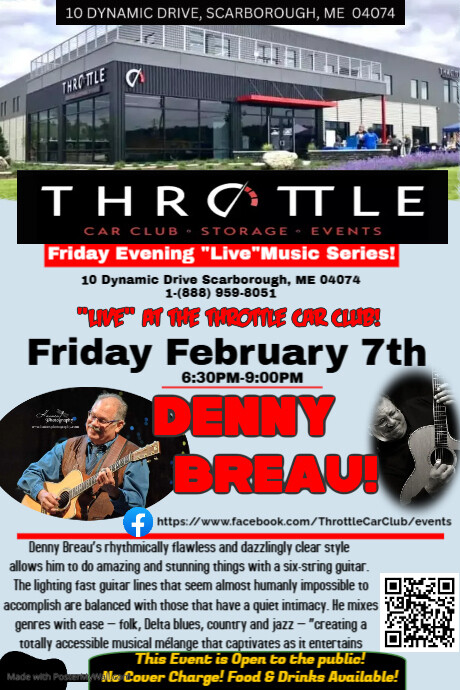 Denny Breau Throttle Car Club | PosterMyWall