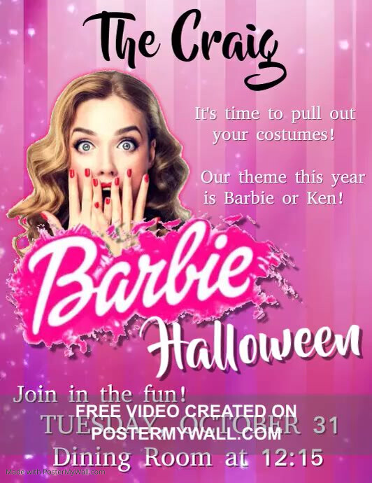 Barbie Party Flyer video | PosterMyWall