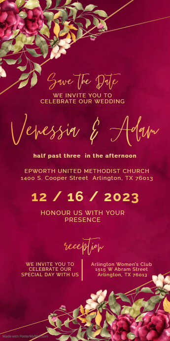 Red Wedding Invitation | PosterMyWall