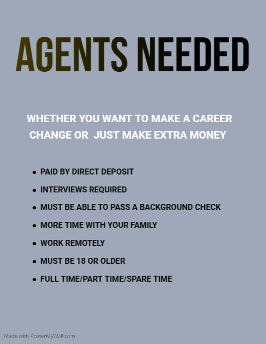 agents needed flyers | PosterMyWall
