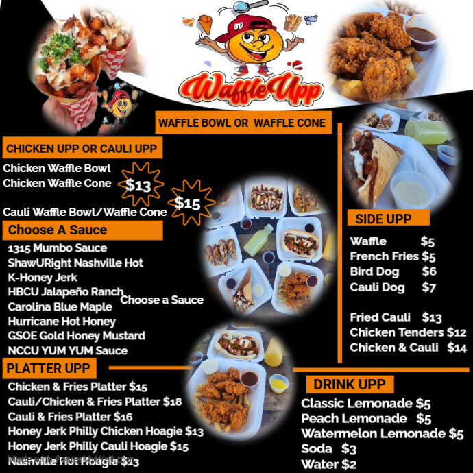 WAFFLE UPP NEW MENU | PosterMyWall