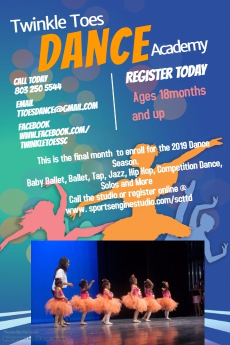 Twinkle Toes Dance Academy Last Chance to Dance Enrollment | PosterMyWall
