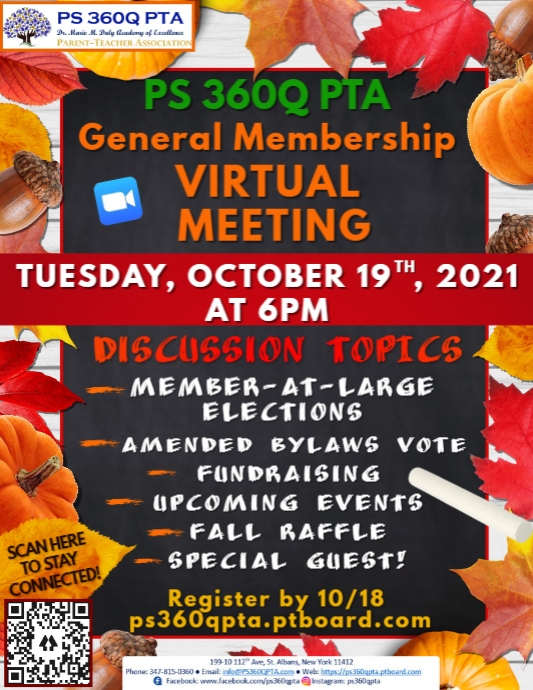 General Meeting Oct. 2021 Flyer | PosterMyWall