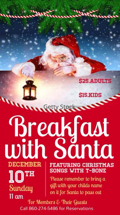 Breakfast with Santa, Christmas | PosterMyWall