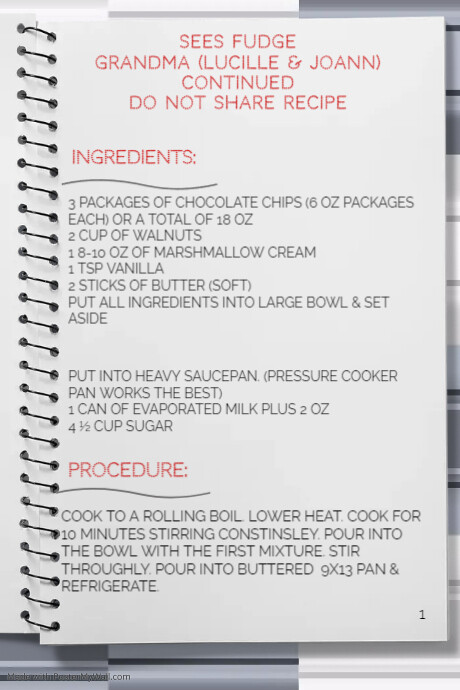 SEE'S FUDGE PG1 | PosterMyWall