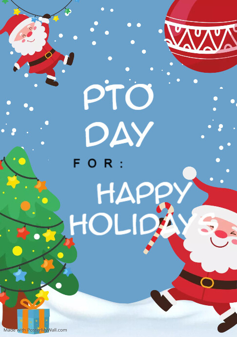 Blue Illustrated Merry Christmas | PosterMyWall