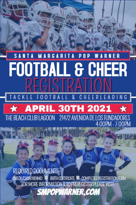 Copy of Copy of Football registration | PosterMyWall