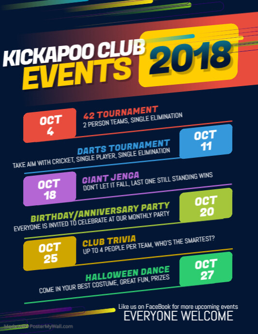 Copy of Upcoming Events Calendar | PosterMyWall