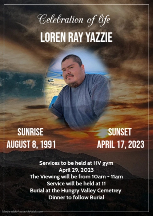 Sunset Funeral Announcement Card | PosterMyWall