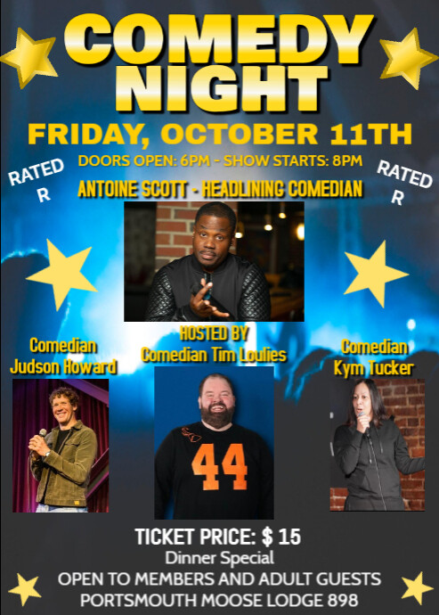 Comedy Night Comedian Star Artists Show Ad | PosterMyWall