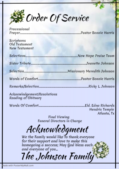 Copy of Copy of Copy of Funeral Notice | PosterMyWall