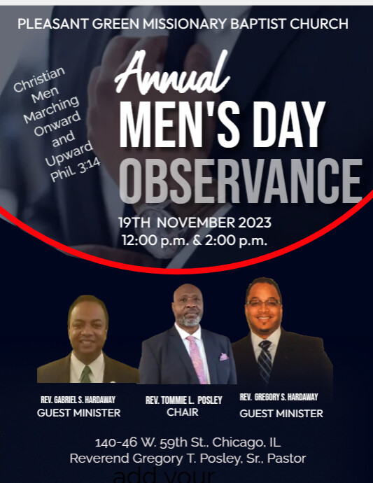men's day sunday service | PosterMyWall