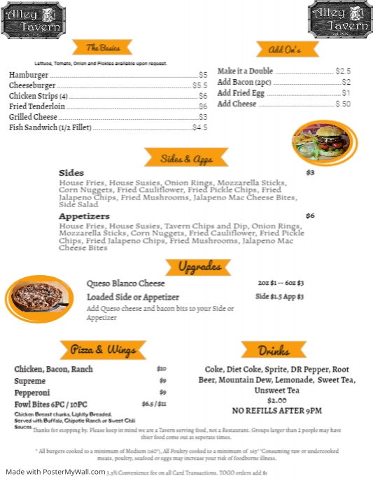 Copy of Menu 8x11 Bar Only | PosterMyWall