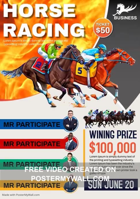 Horse racing video ad | PosterMyWall