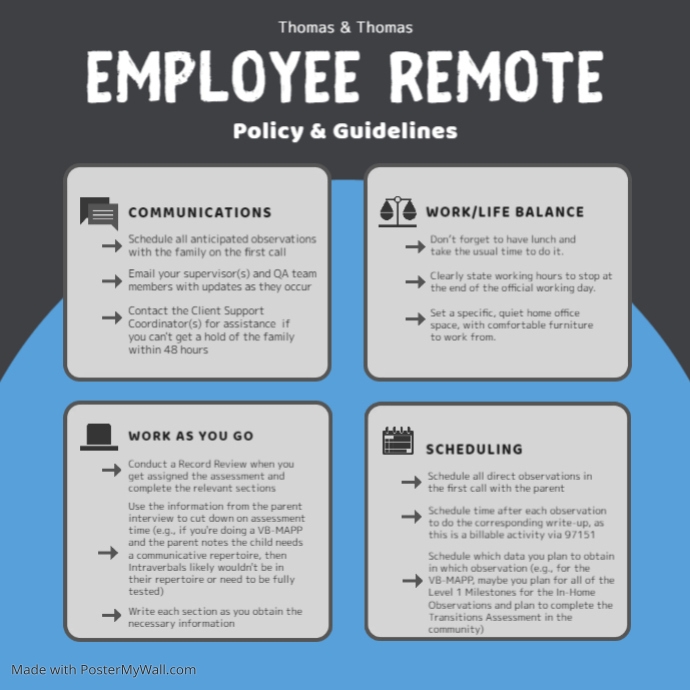 Employee Remote Work Information Company Guid | PosterMyWall