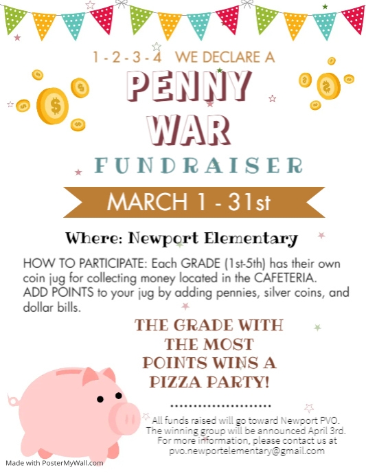Penny War flyer Fundraiser | PosterMyWall