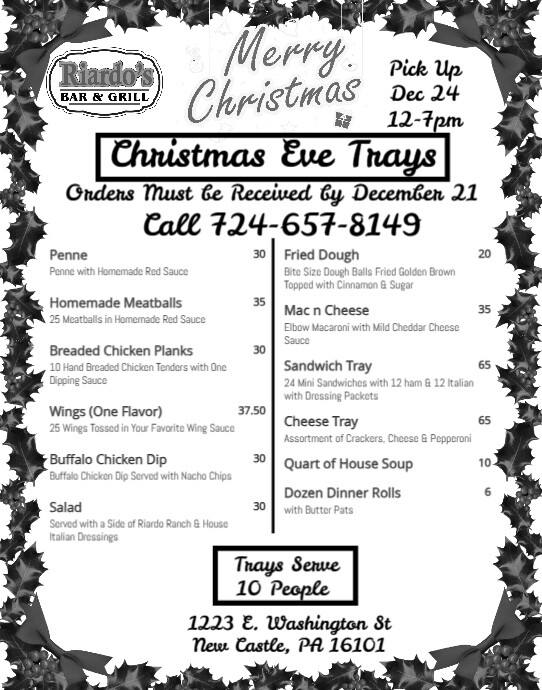 Christmas Trays Black & White | PosterMyWall
