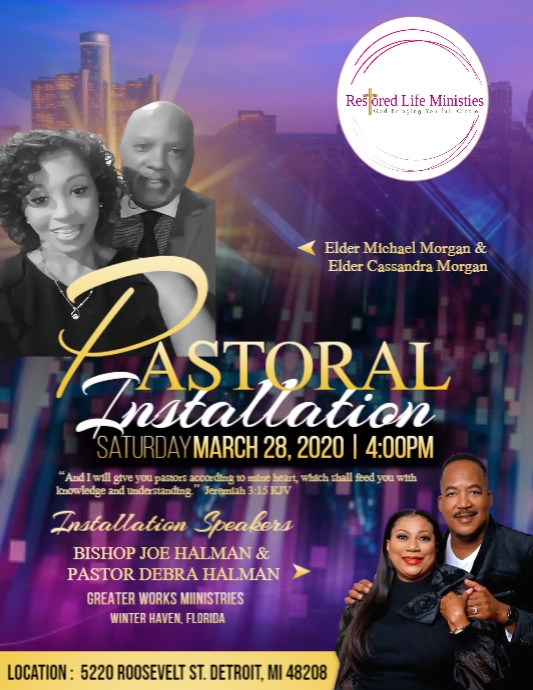 Pastoral Installation Flyer | PosterMyWall