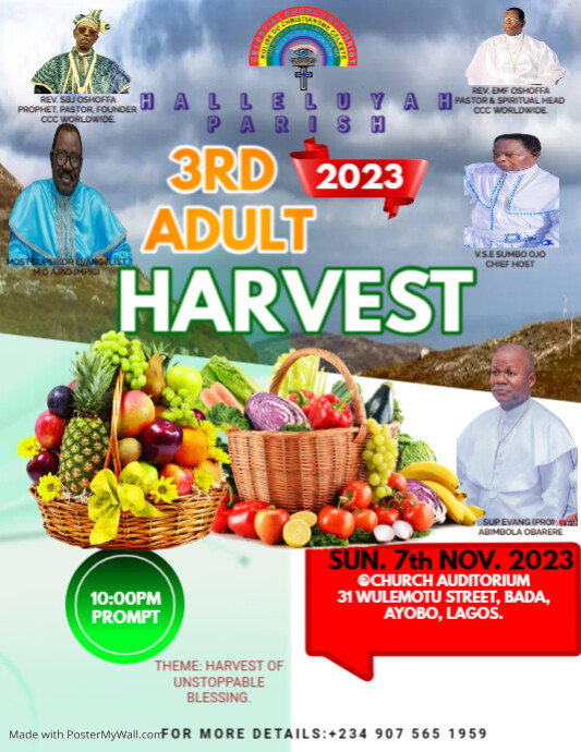 church annual harvest flyer template | PosterMyWall