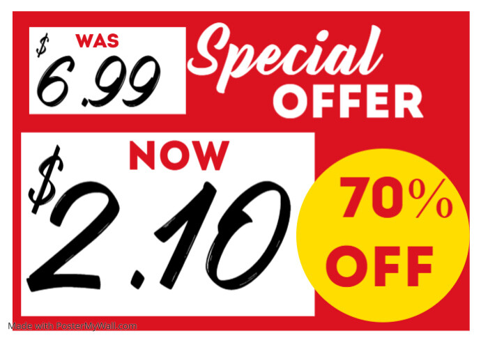 Special Offer was now price poster template | PosterMyWall