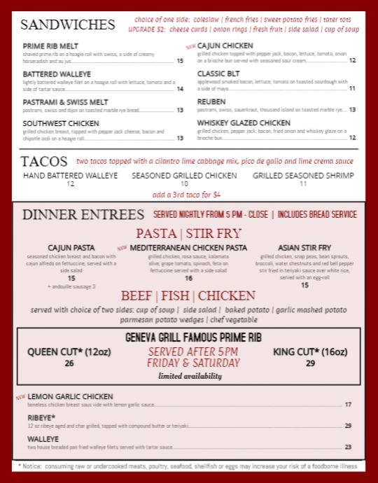 Copy of Copy of Geneva Menu Pg 2 | PosterMyWall