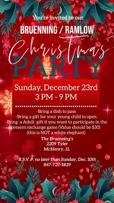 CHRISTMAS PARTY INVITATIONS TEMPLATES | PosterMyWall