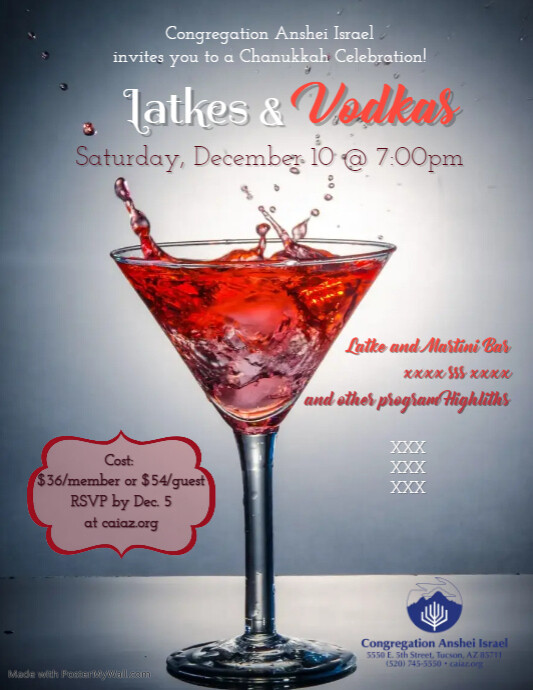 Latkes & Vodkas 12-10-23 | PosterMyWall