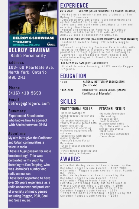 Copy of Simple Professional Resume/CV poster flyer template blue ...