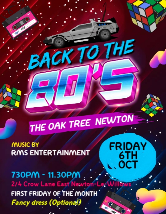 Back To The 80's Flyer (1) | PosterMyWall