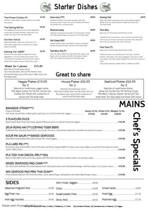 Starter MENU | PosterMyWall