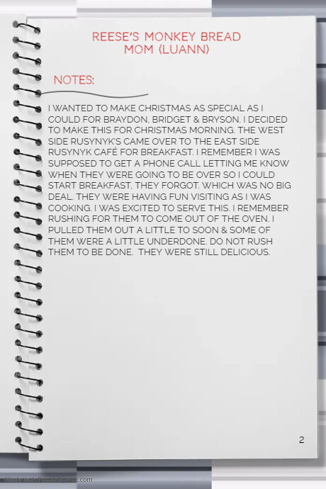 REESE'S MONKEY BREAD PG2 | PosterMyWall