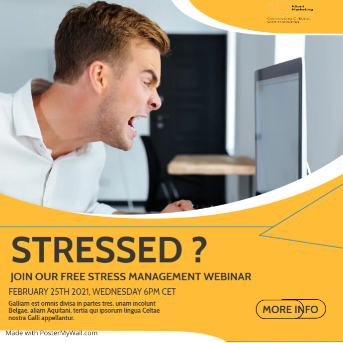 stress management webinar advertisement templ | PosterMyWall