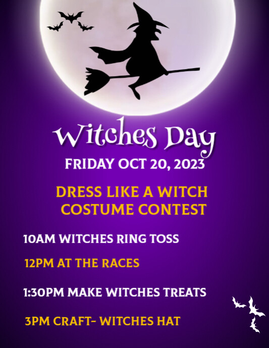 Dark Flying Witch Halloween Festival Flyer | PosterMyWall