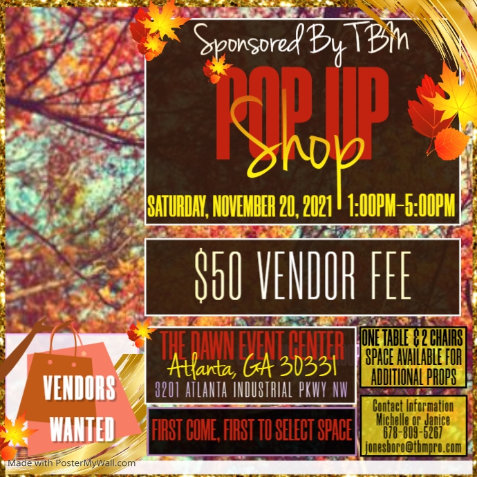 Copy of Fall Pop Up Shop | PosterMyWall
