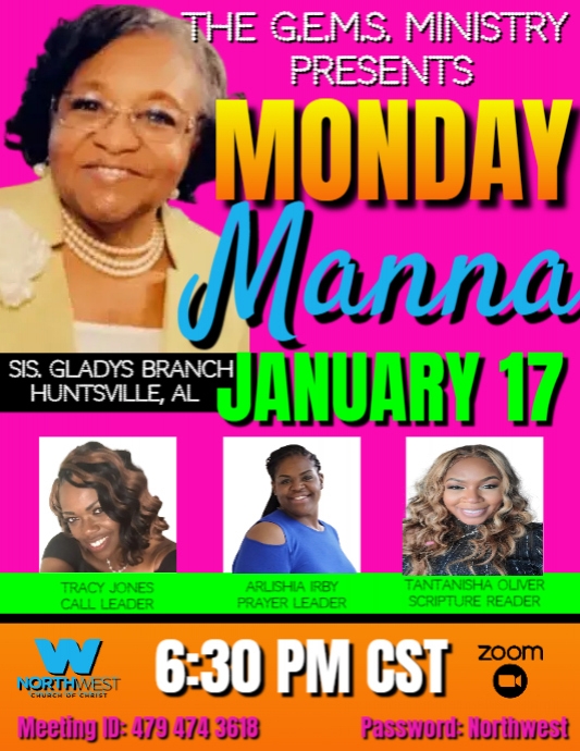 MONDAY MANNA 1/17 | PosterMyWall