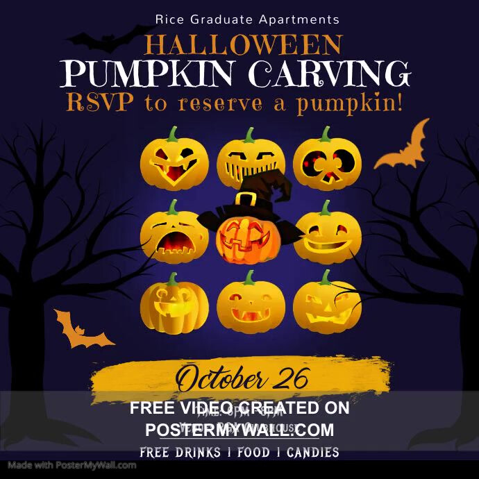 Purple Halloween Pumpkin Carving Contest Inst | PosterMyWall