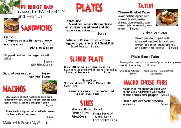 Restaurant Menu | PosterMyWall