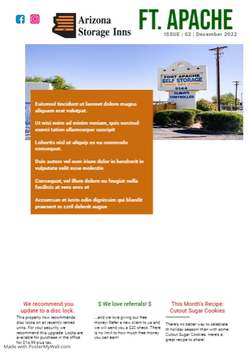 Important Updates from AZ Storage Inns - Fort Apache | PosterMyWall