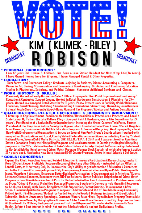 Kim's Election Poster - Back Side | PosterMyWall