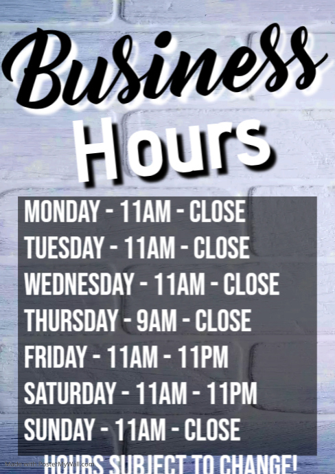 Copy of Business Hours | PosterMyWall