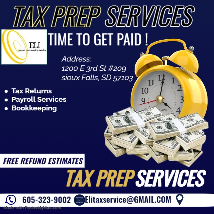 tax preparation agent service poster ad, inco | PosterMyWall
