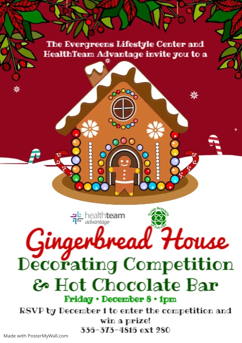 Gingerbread House Decorating Party Invitation | PosterMyWall
