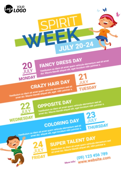 Spirit Week Flyer | PosterMyWall